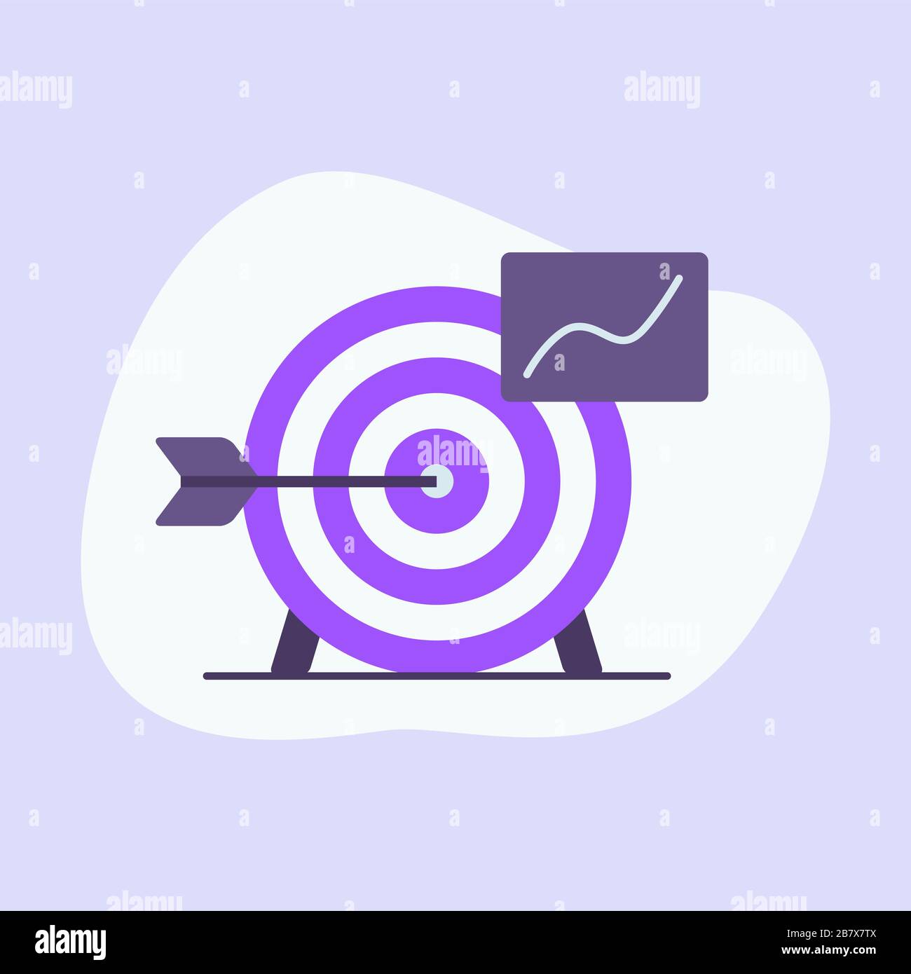 business goals and target icon single isolated with modern purple color ...