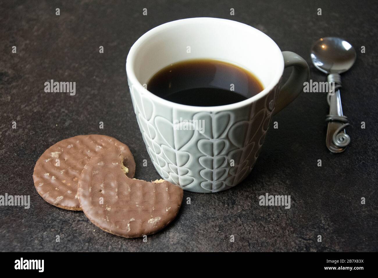 Chocolate biscuits and coffee Stock Photo - Alamy