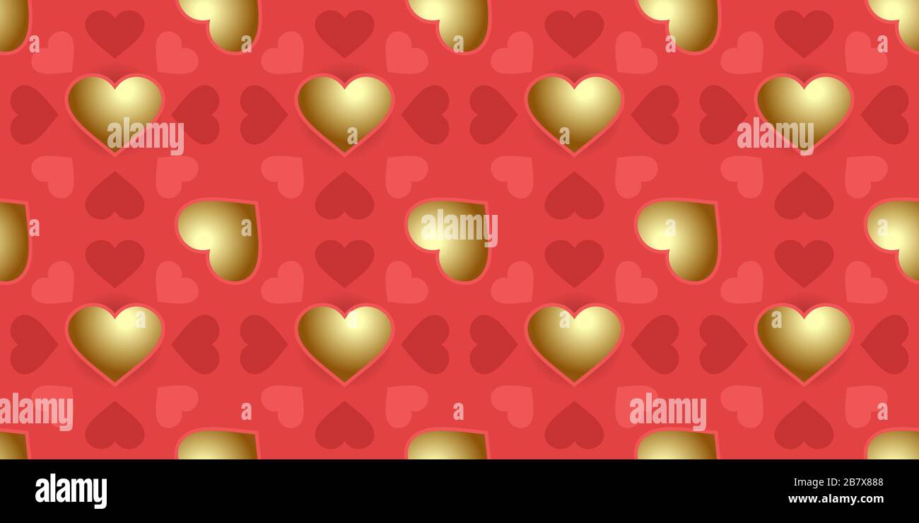 Golden hearts seamless pattern vector vectors hi-res stock photography ...