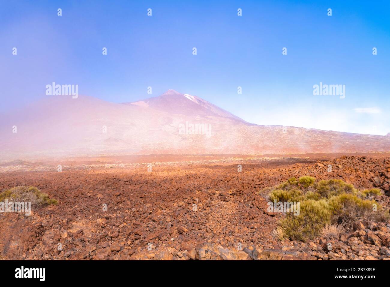 El Teide National park with clouds on high altitude Stock Photo - Alamy