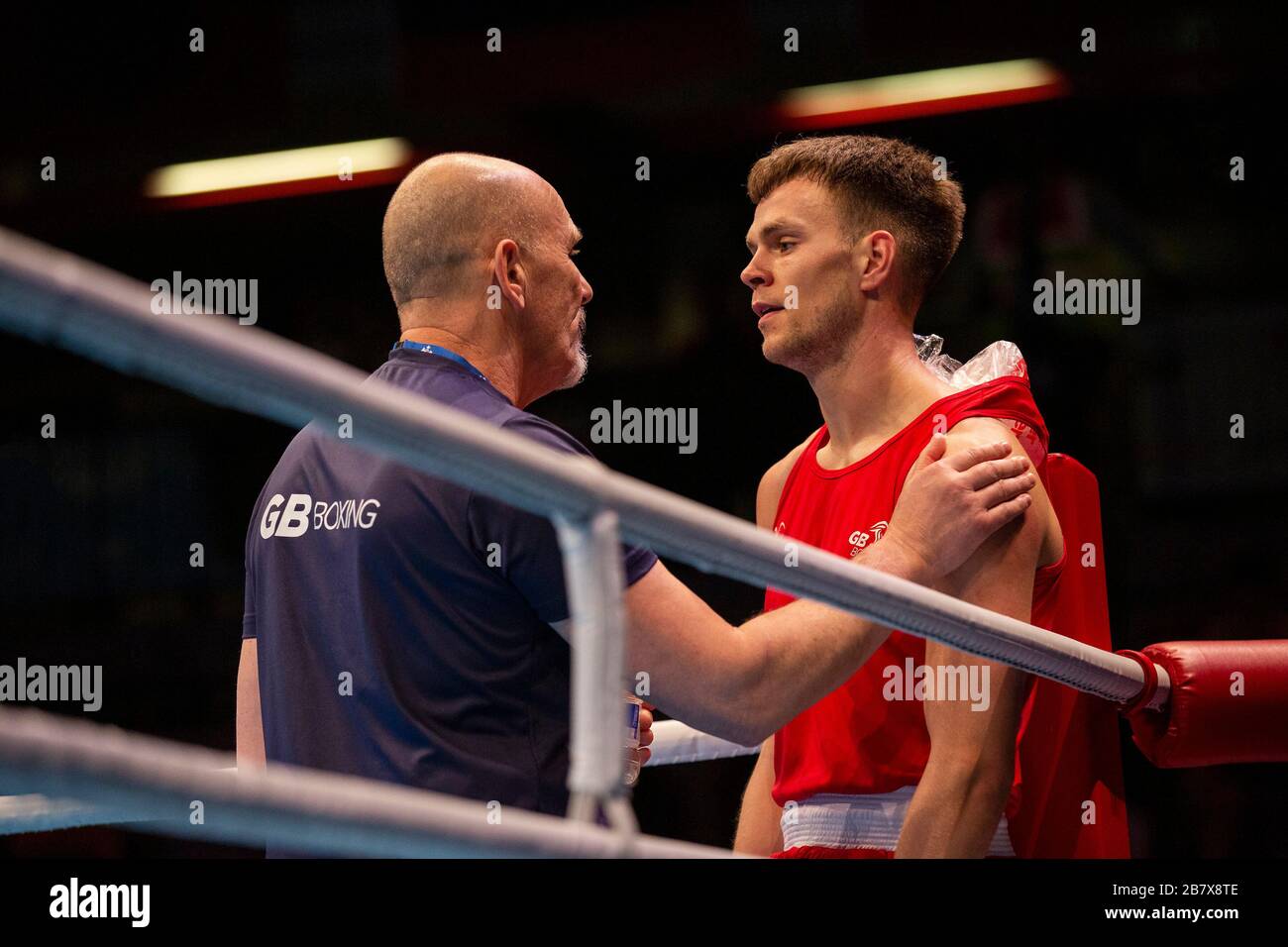 London, UK. 16-03-20. Lewis Richardson (GBR) RED fights Yoka Victor ...