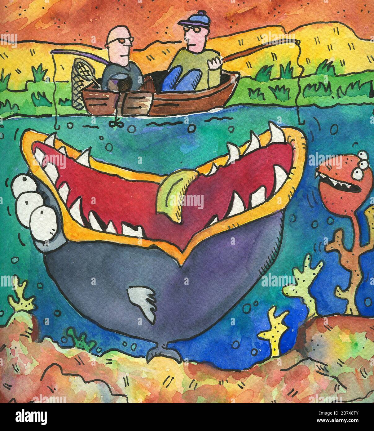 Fish underneath boat hi-res stock photography and images - Alamy