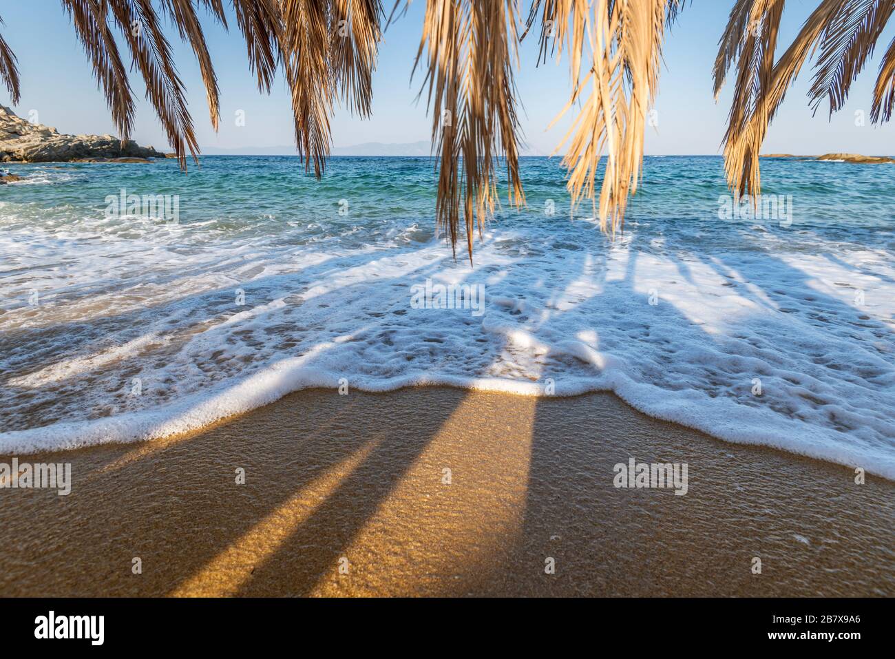 Beautiful Tigania beach on Greece peninsula Sithonia, part of larger ...