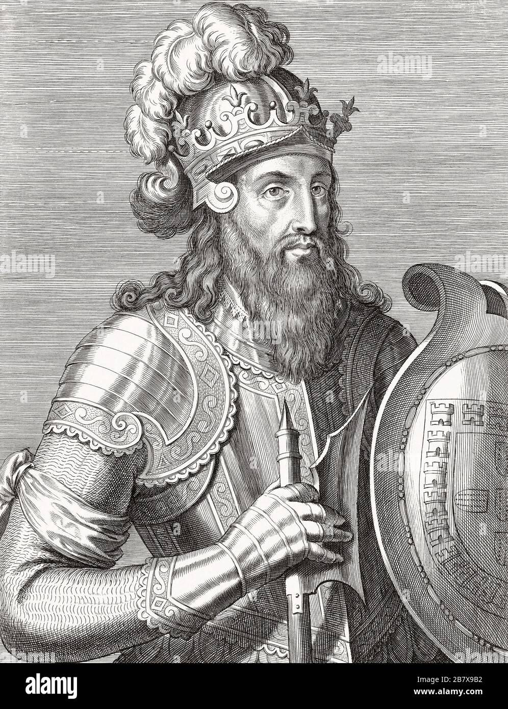 King Afonso III of Portugal, 1210 - 1279. Nicknamed the Boulonnais ...