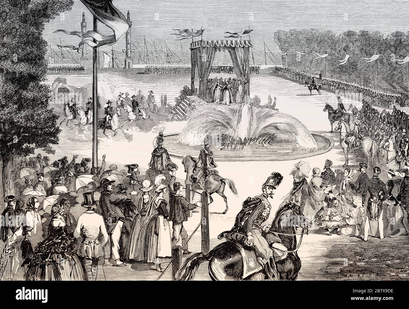 Inauguration of the Place des Quinconces, Bordeaux, France, 1857 Stock ...