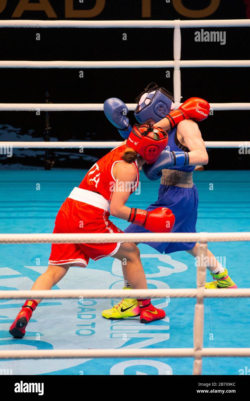 London, UK. 16-03-20. Giordana Sorrentino (ITA) RED fights Anush ...
