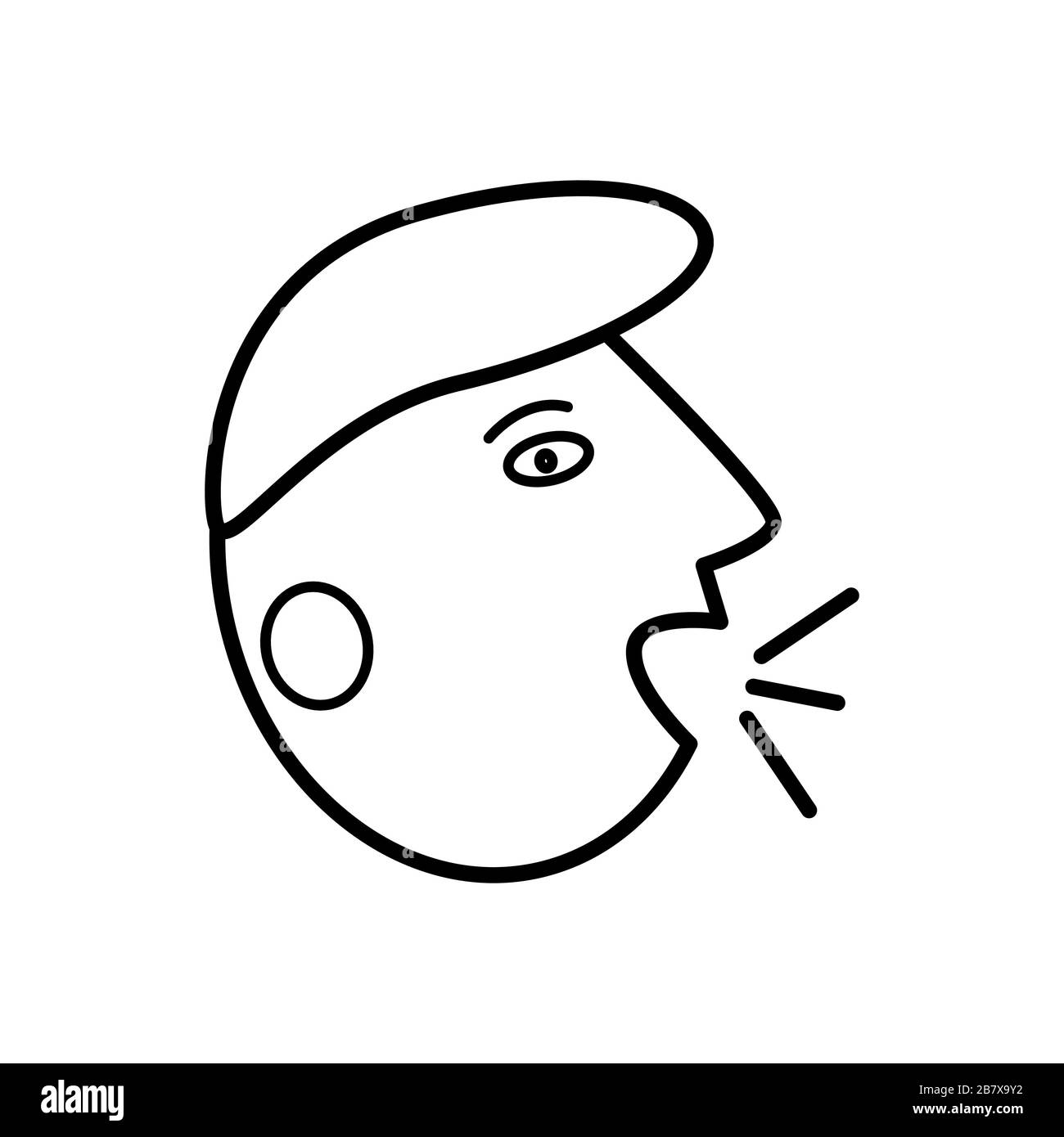 Simple outline vector cough icon. Allergy symptoms icon. Airborne ...