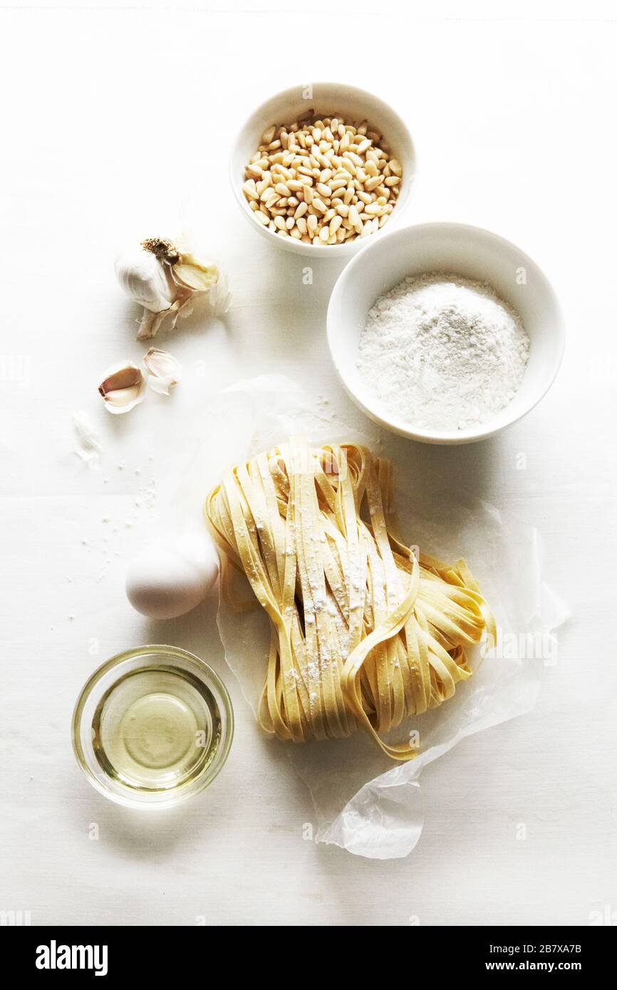 Ingredients making pasta olive hi-res stock photography and images - Alamy