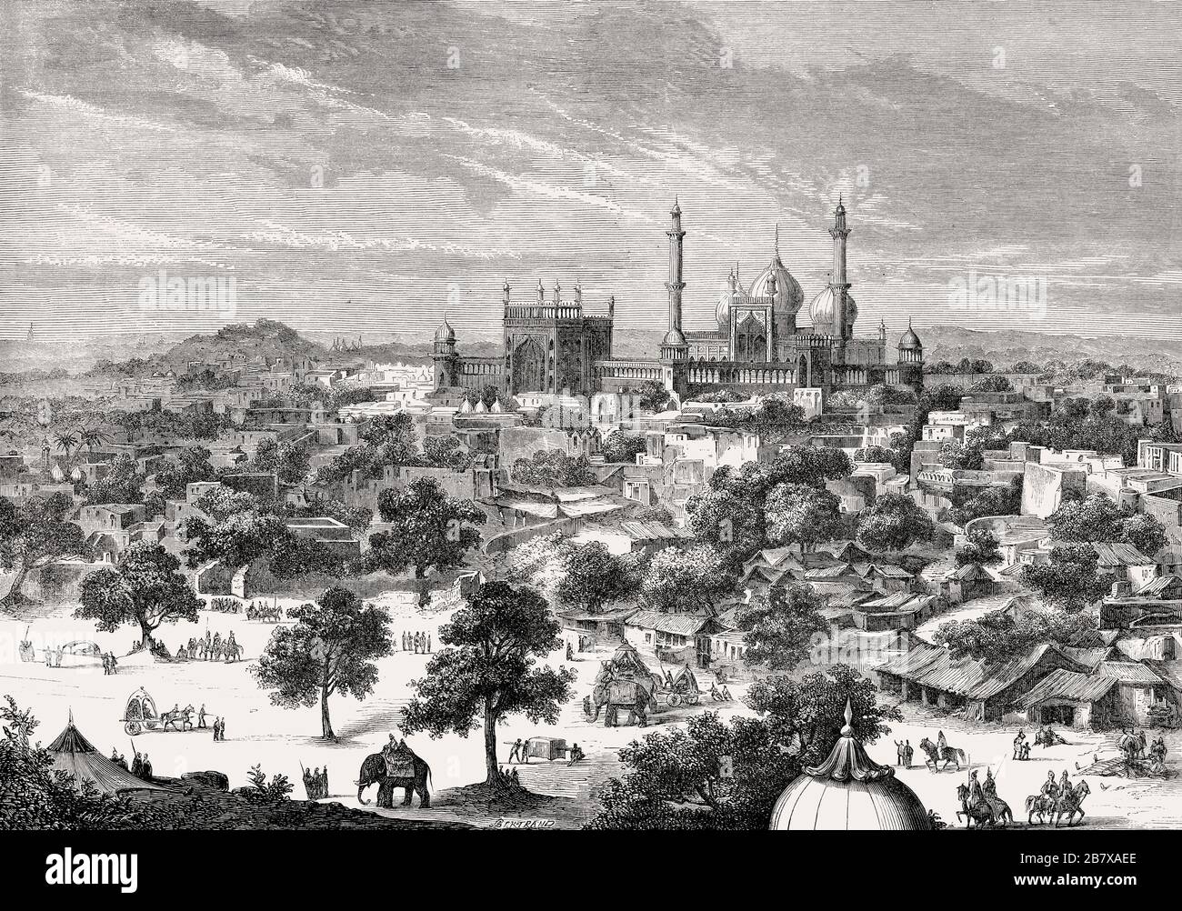 Old view of New Delhi, India, 1857 Stock Photo - Alamy