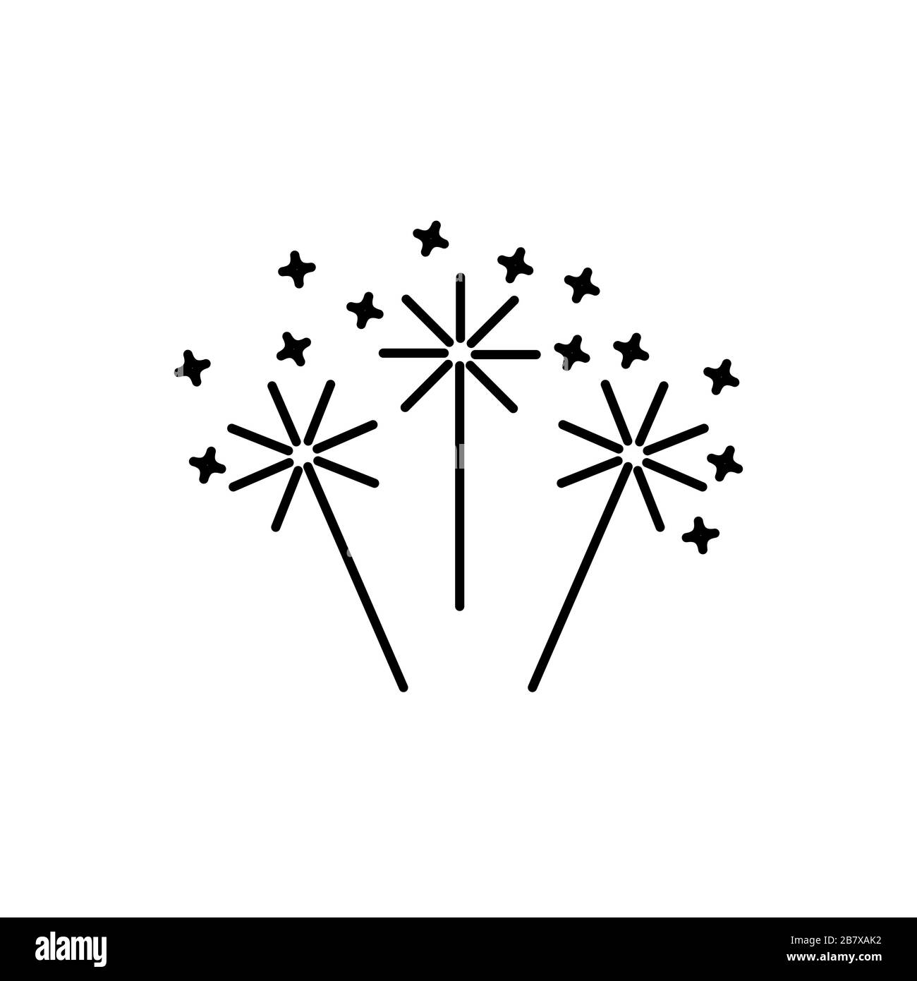 Simple outline vector icon of sparkler. Festive new year concept ...
