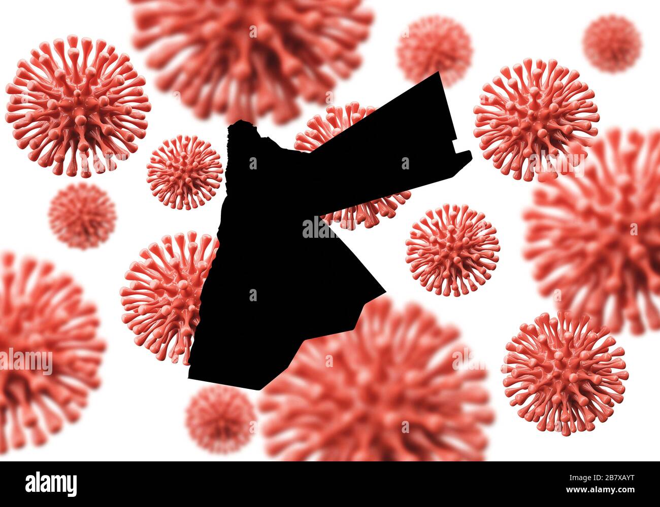 Jordan map over a scientific virus microbe background. 3D Rendering ...