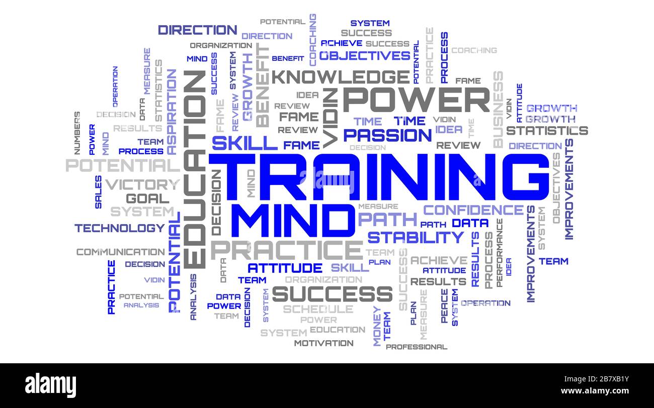 Blue word collage on white background. Abstract word cloud art Stock ...