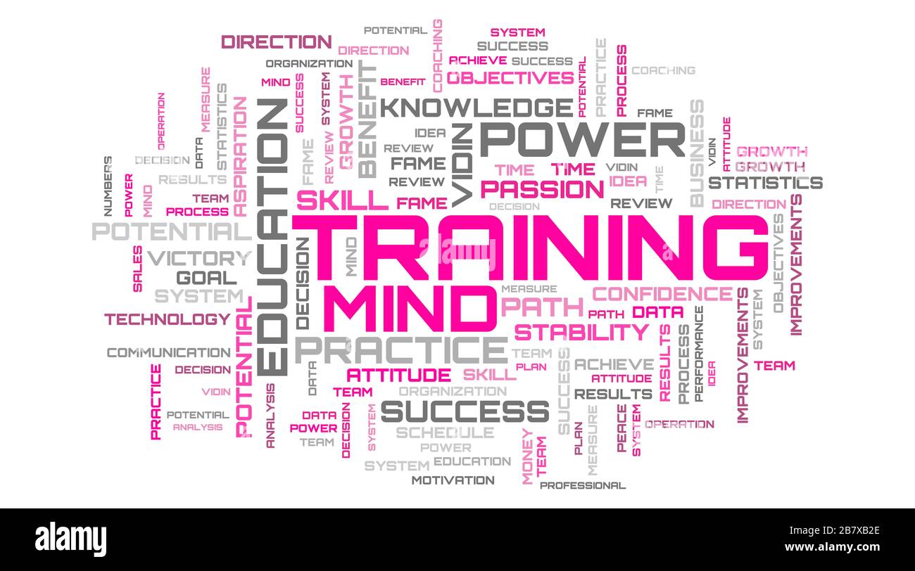 Beautiful pink word collage on white background. Abstract pink word ...