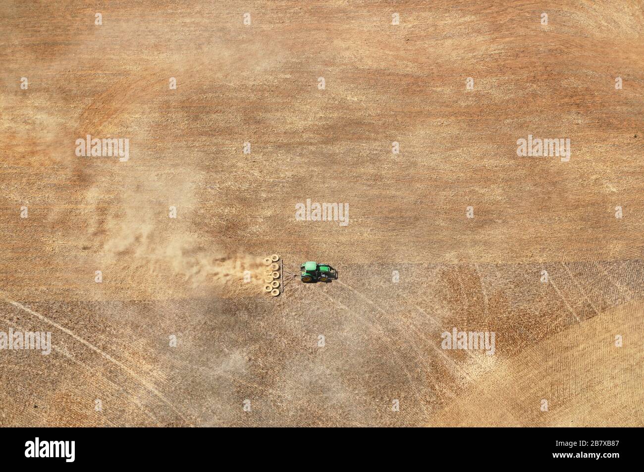 Aerial view of tractor Stock Photo - Alamy