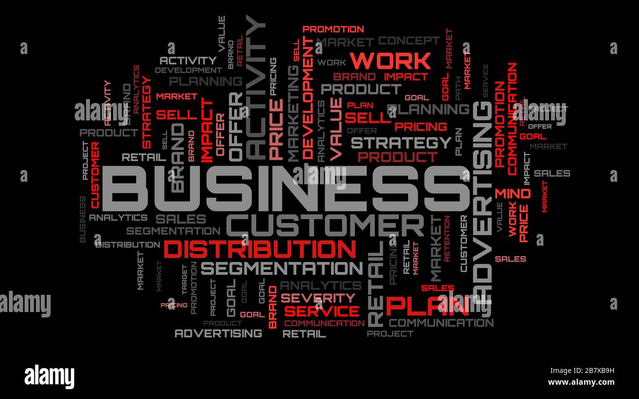 Word collage on white background. Business concept art Stock Photo - Alamy