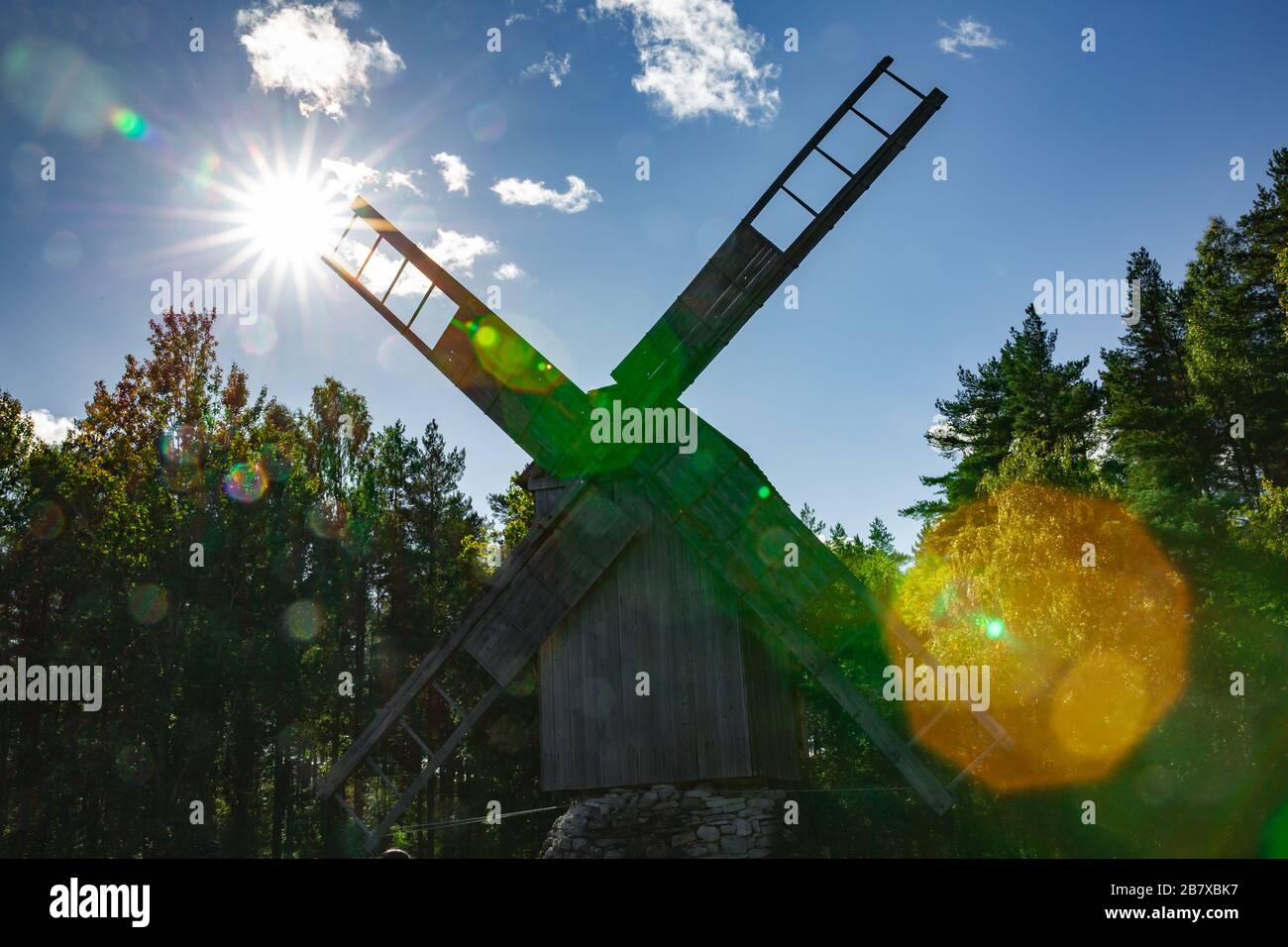 Windmill with sun star hi-res stock photography and images - Alamy
