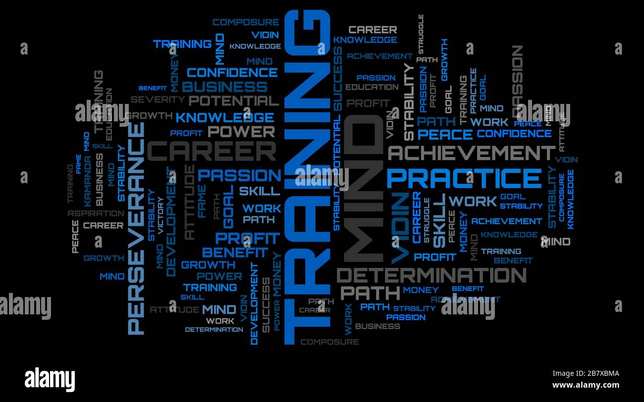 Blue word cloud concept illustration. Abstract text art wallpaper Stock ...