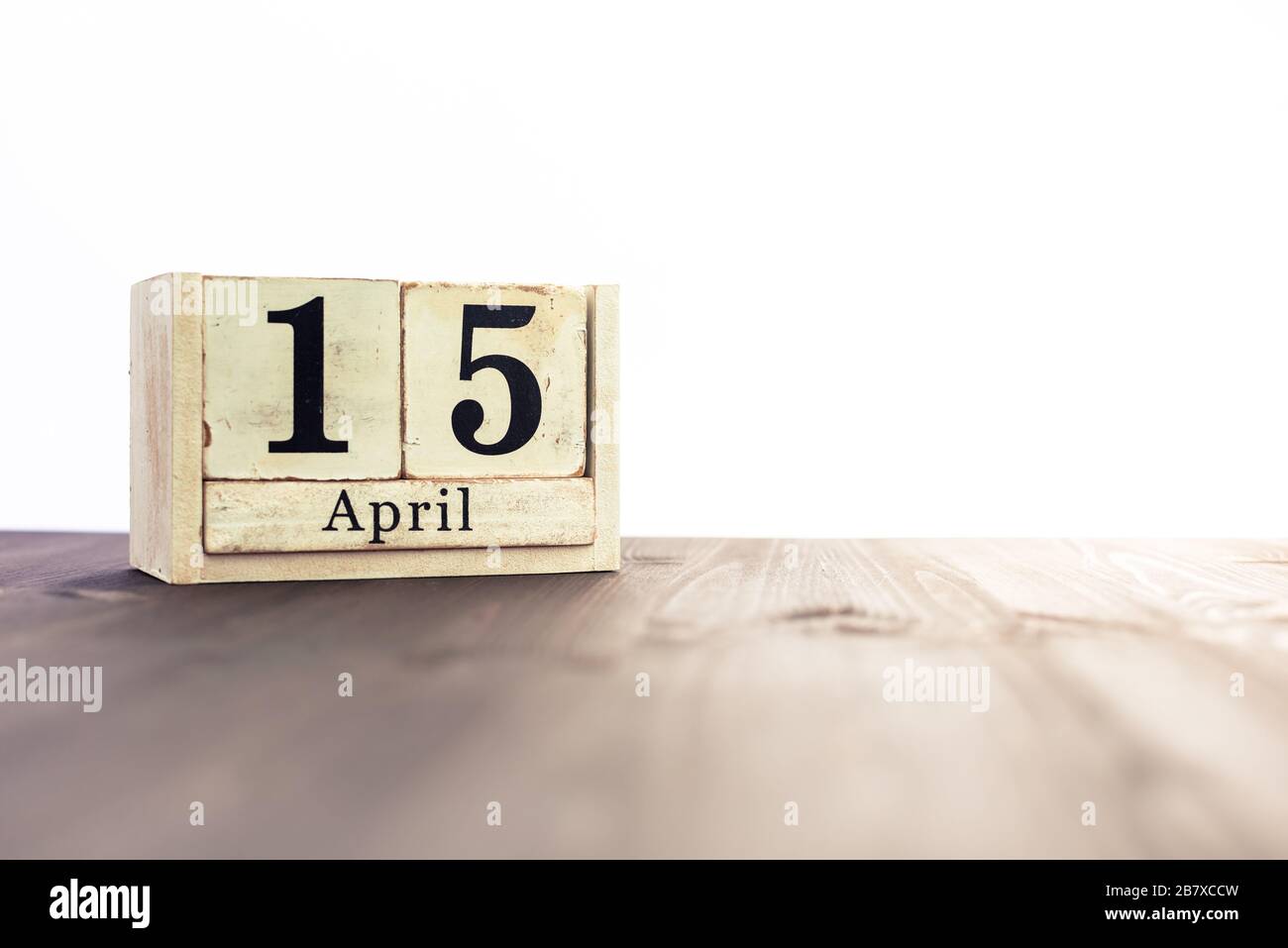 April 15th, fourth month of the clendar - copy space for text next to ...