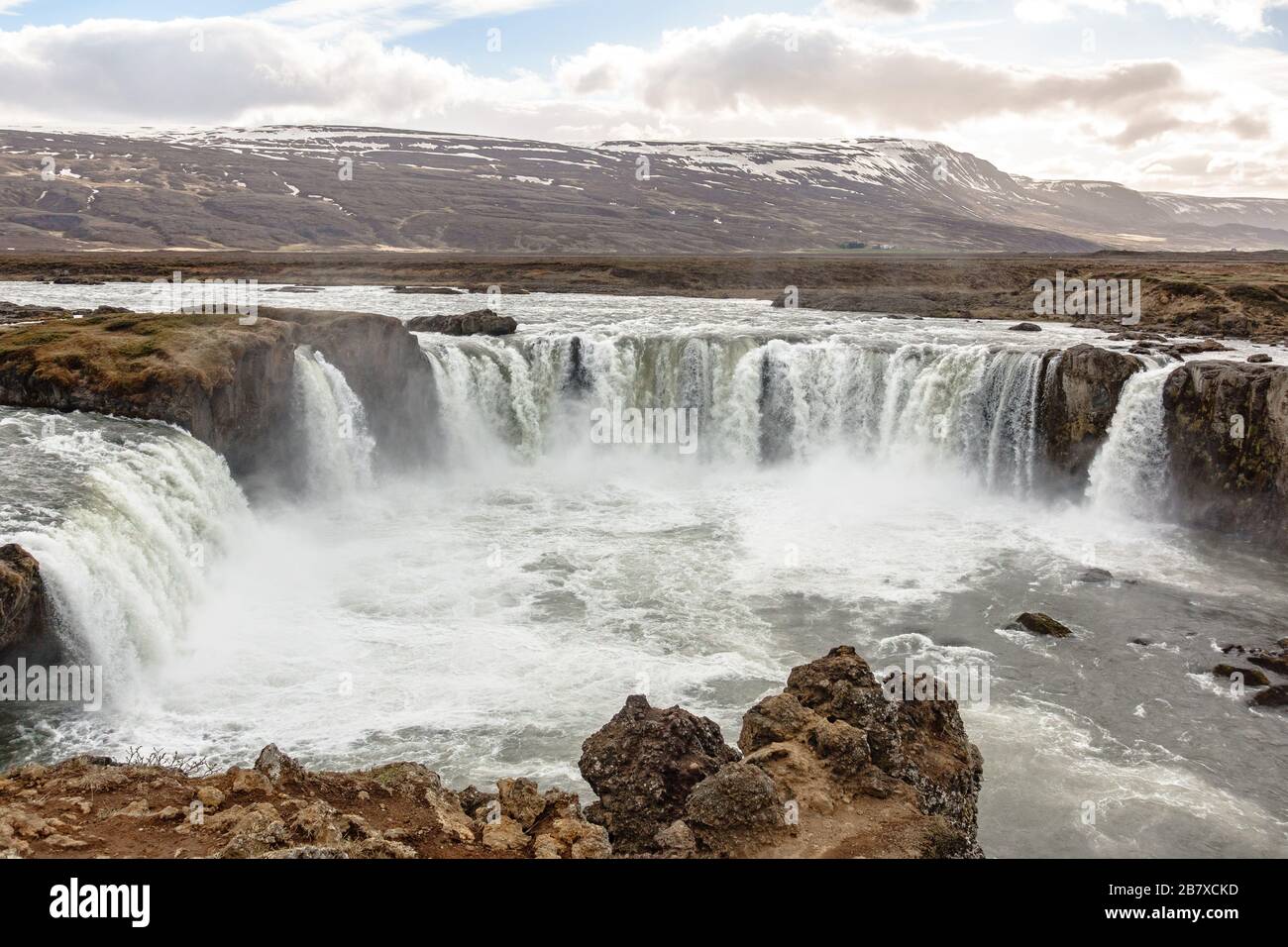 The Godafoss waterfall during the day in northeast Iceland Stock Photo ...