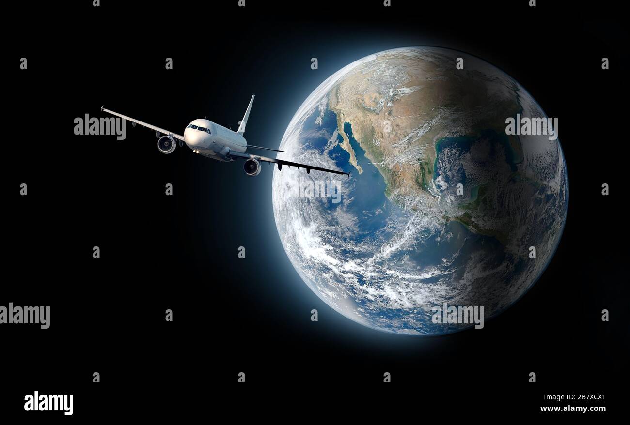 Around The Earth Flight High Resolution Stock Photography and Images ...