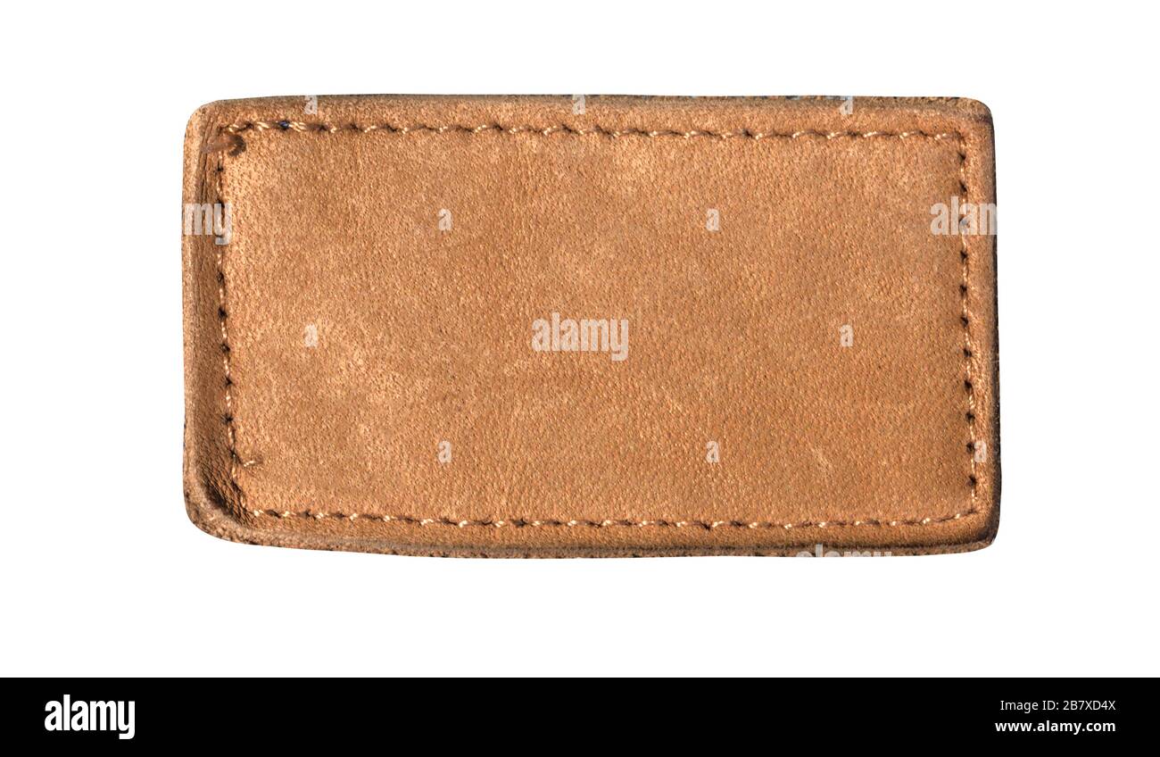 Blank jeans label isolated on white background Stock Photo - Alamy
