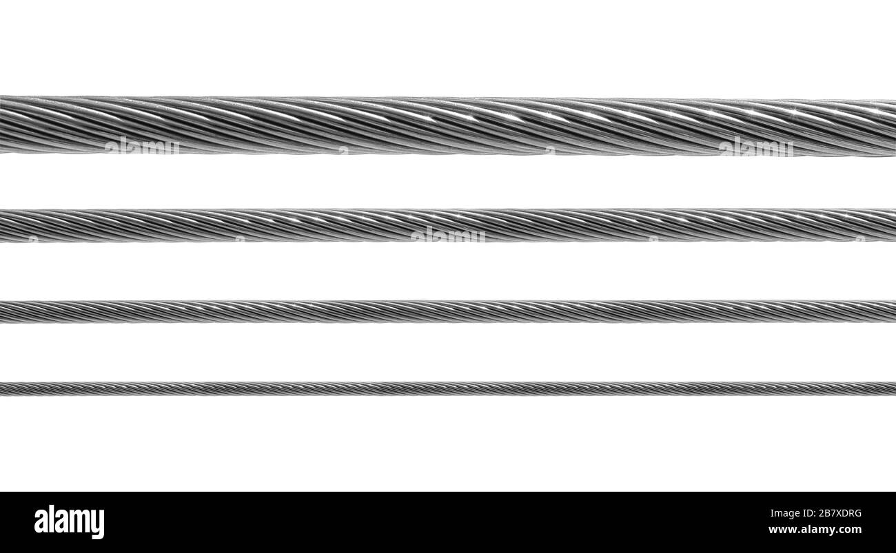 Steel metal hawser set isolated on white background Stock Photo - Alamy