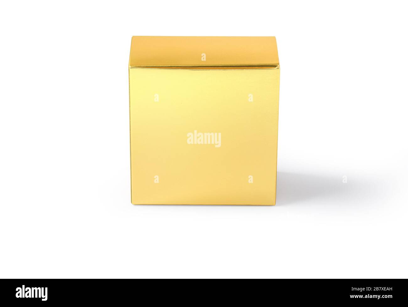golden carton box isolated on white with clipping path Stock Photo - Alamy