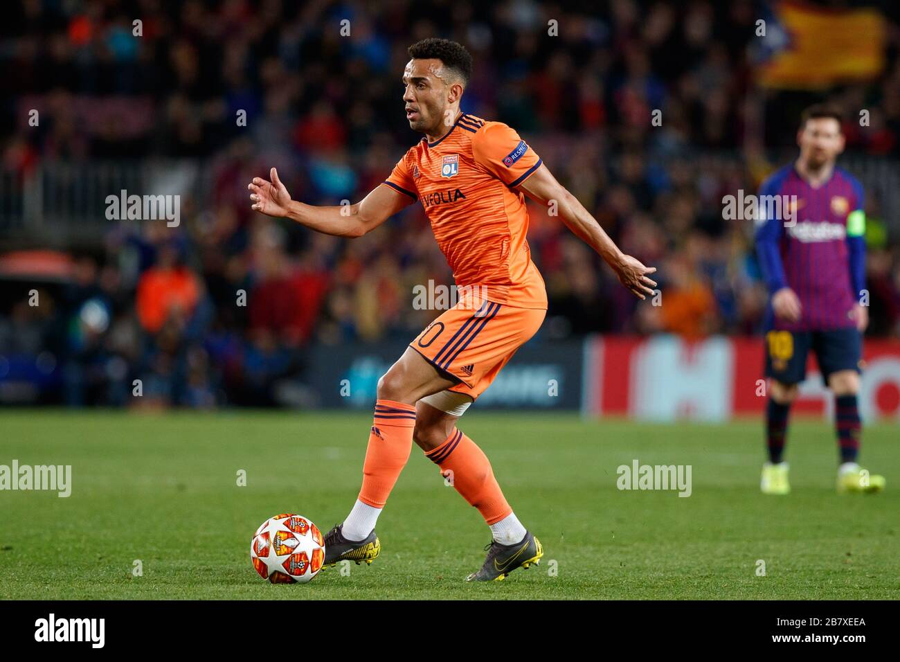 BARCELONA, SPAIN - MARCH 13: Fernando Marçal of Olympique Lyonnais ...