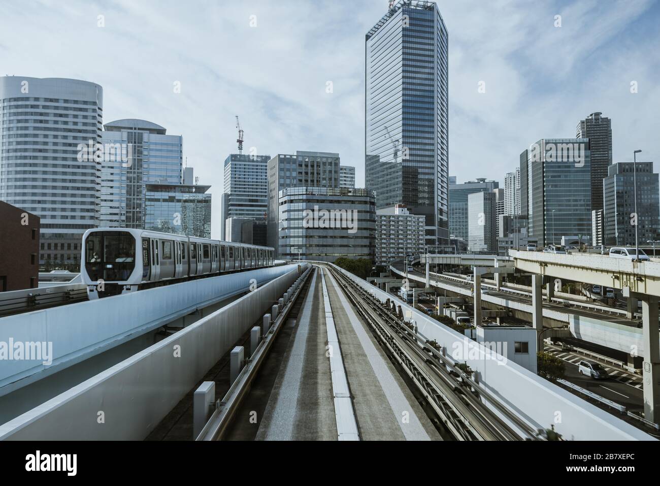 Cityscape from monorail sky train in Tokyo Stock Photo - Alamy