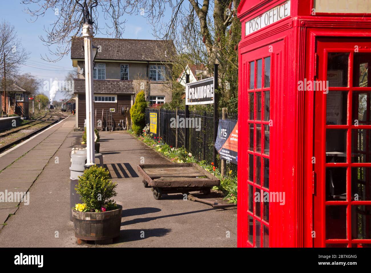 a view along the platform at Cranmore Station on the East Somerset ...