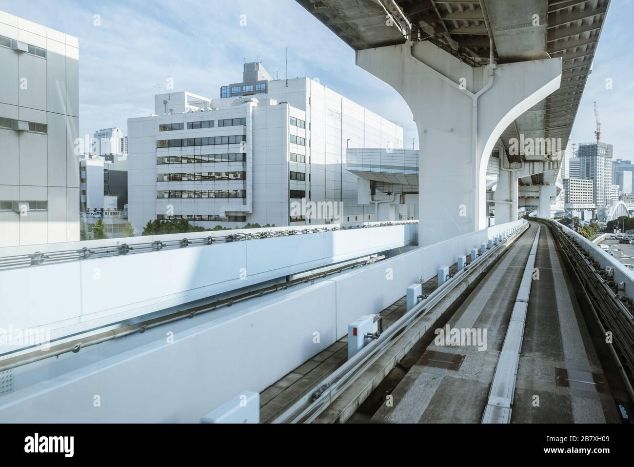 Cityscape from monorail sky train in Tokyo Stock Photo - Alamy