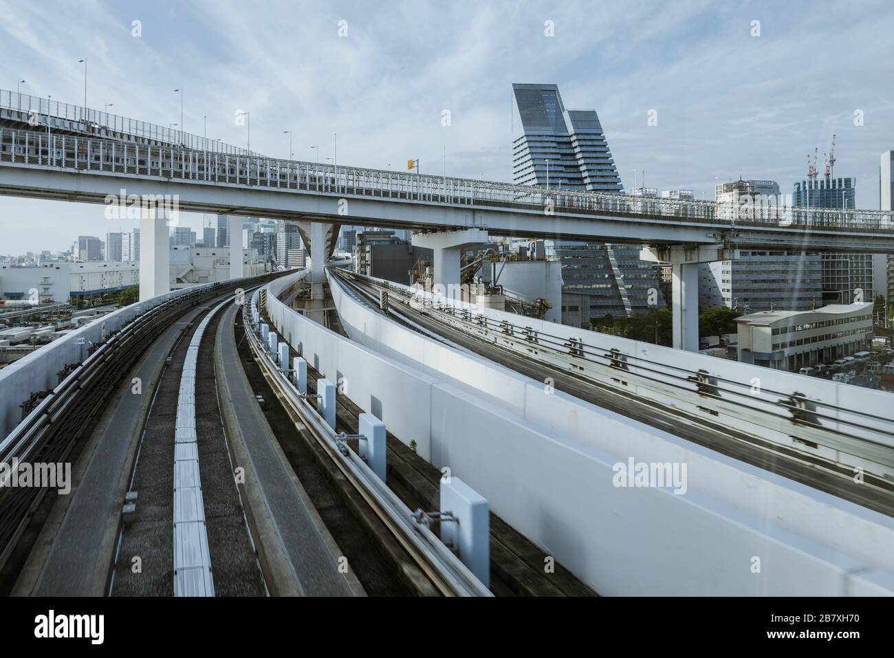 Cityscape from monorail sky train in Tokyo Stock Photo - Alamy