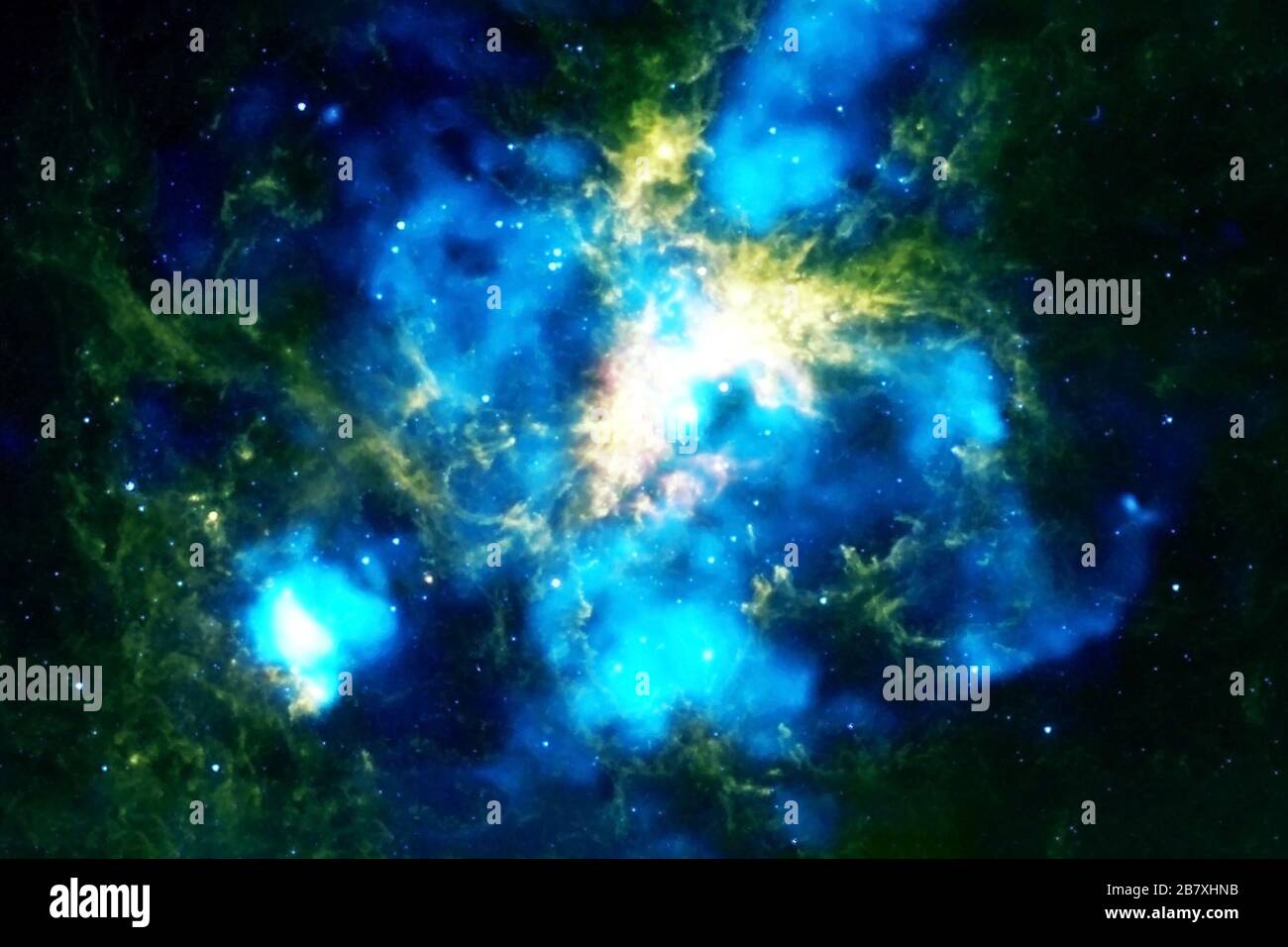A beautiful blue galaxy in deep space. Elements of this image furnished ...