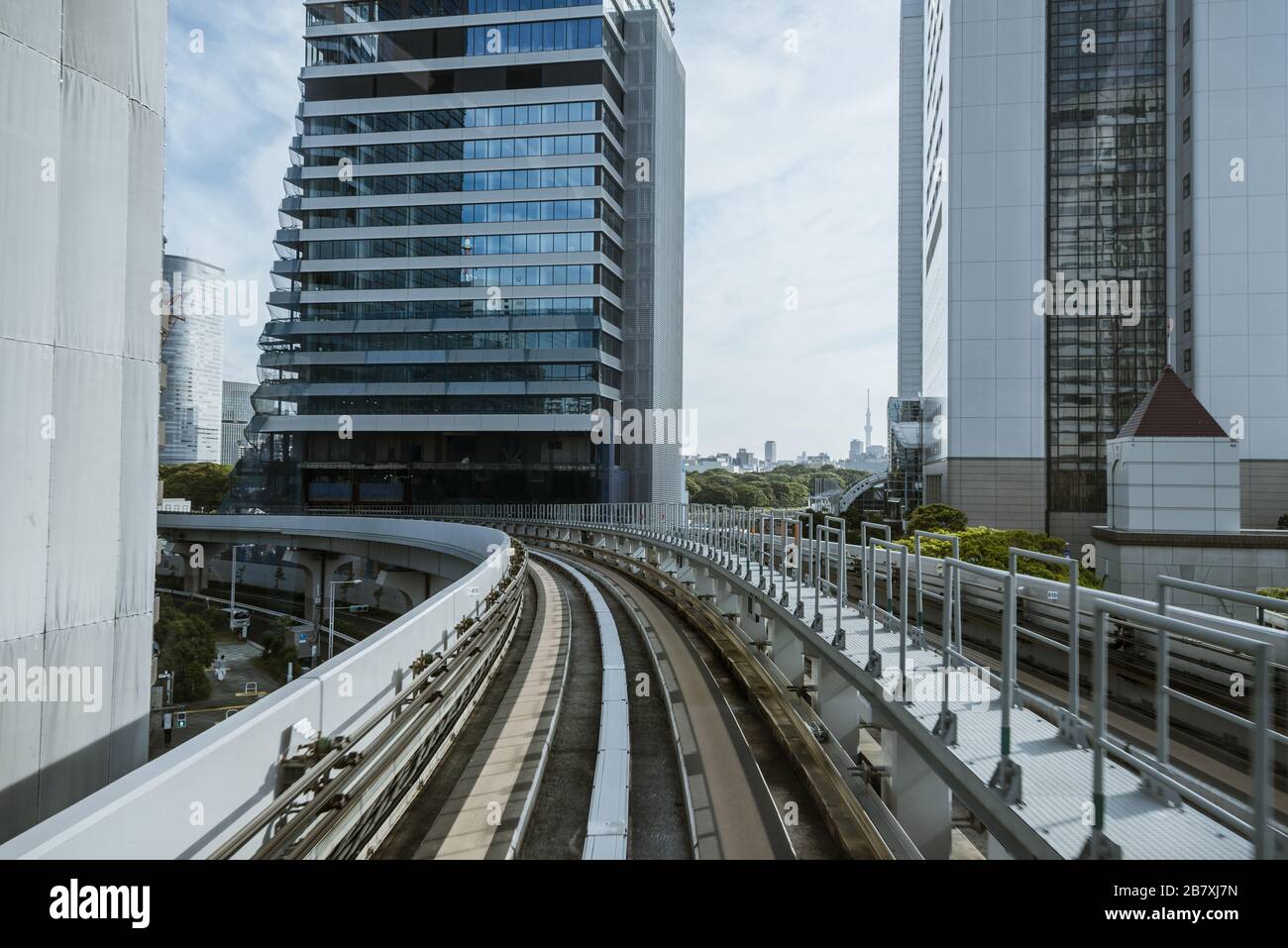 Cityscape from monorail sky train in Tokyo Stock Photo - Alamy