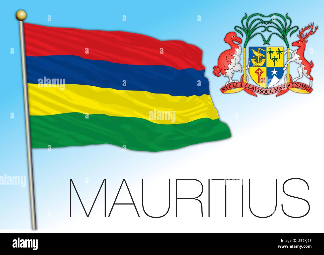 Official flag of mauritius Stock Vector Images - Alamy