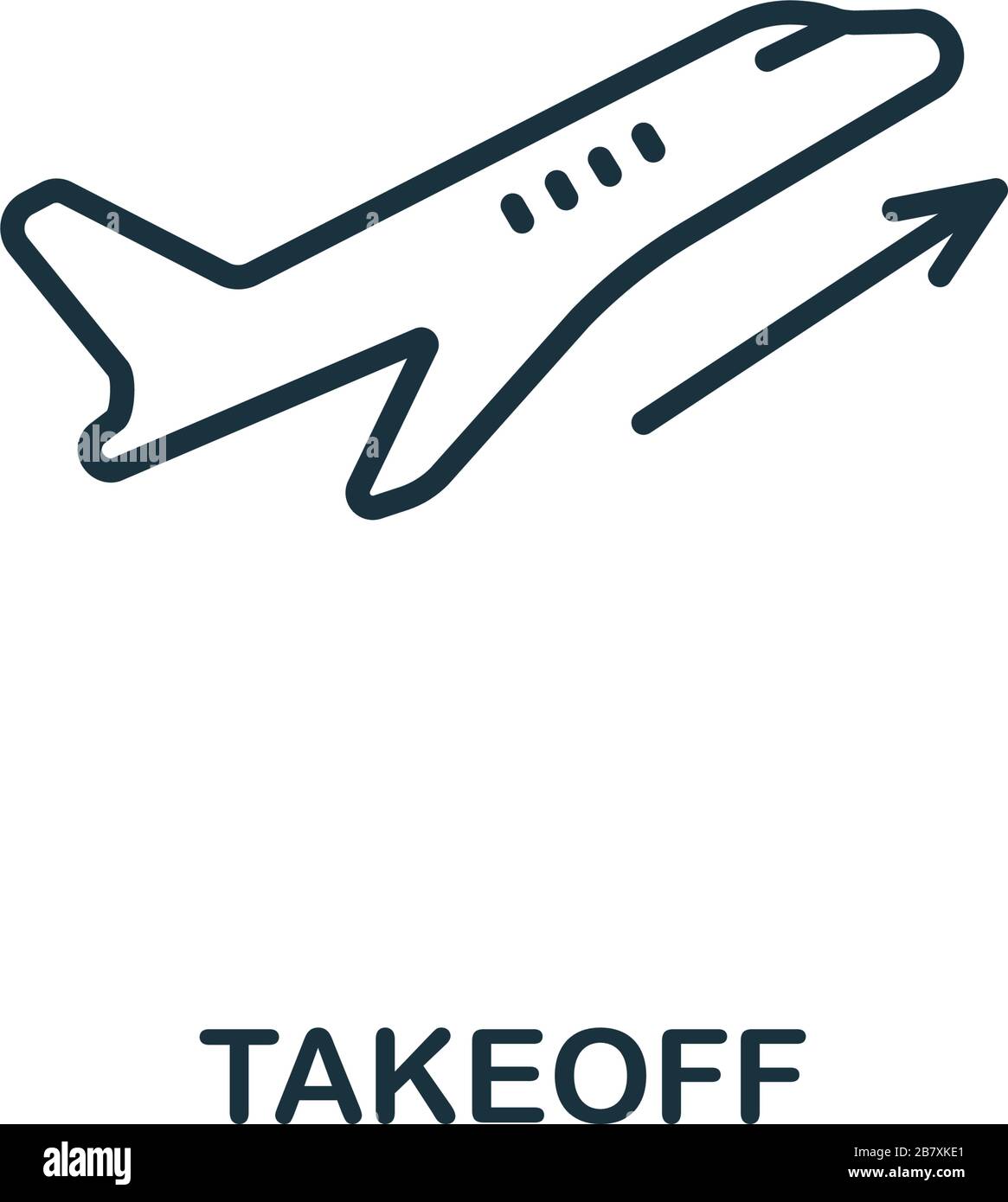 Takeoff icon from airport collection. Simple line Takeoff icon for ...