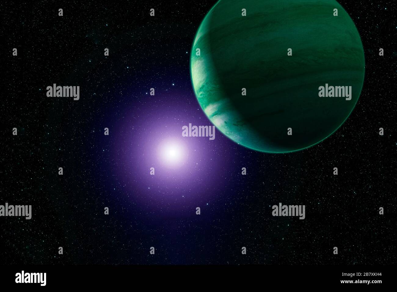 Exoplanet with the atmosphere. Elements of this image were furnished by ...