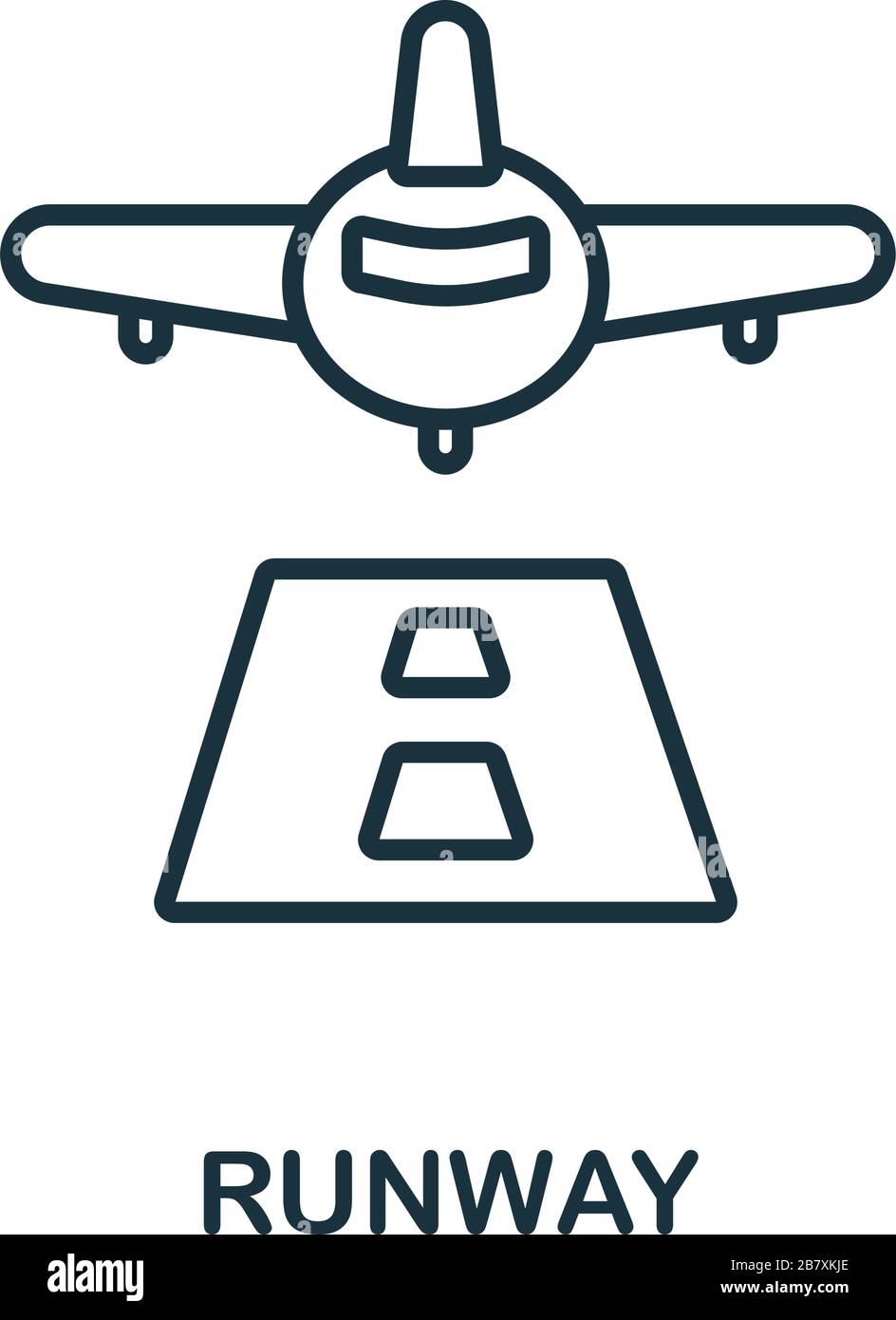 Runway icon from airport collection. Simple line Runway icon for ...