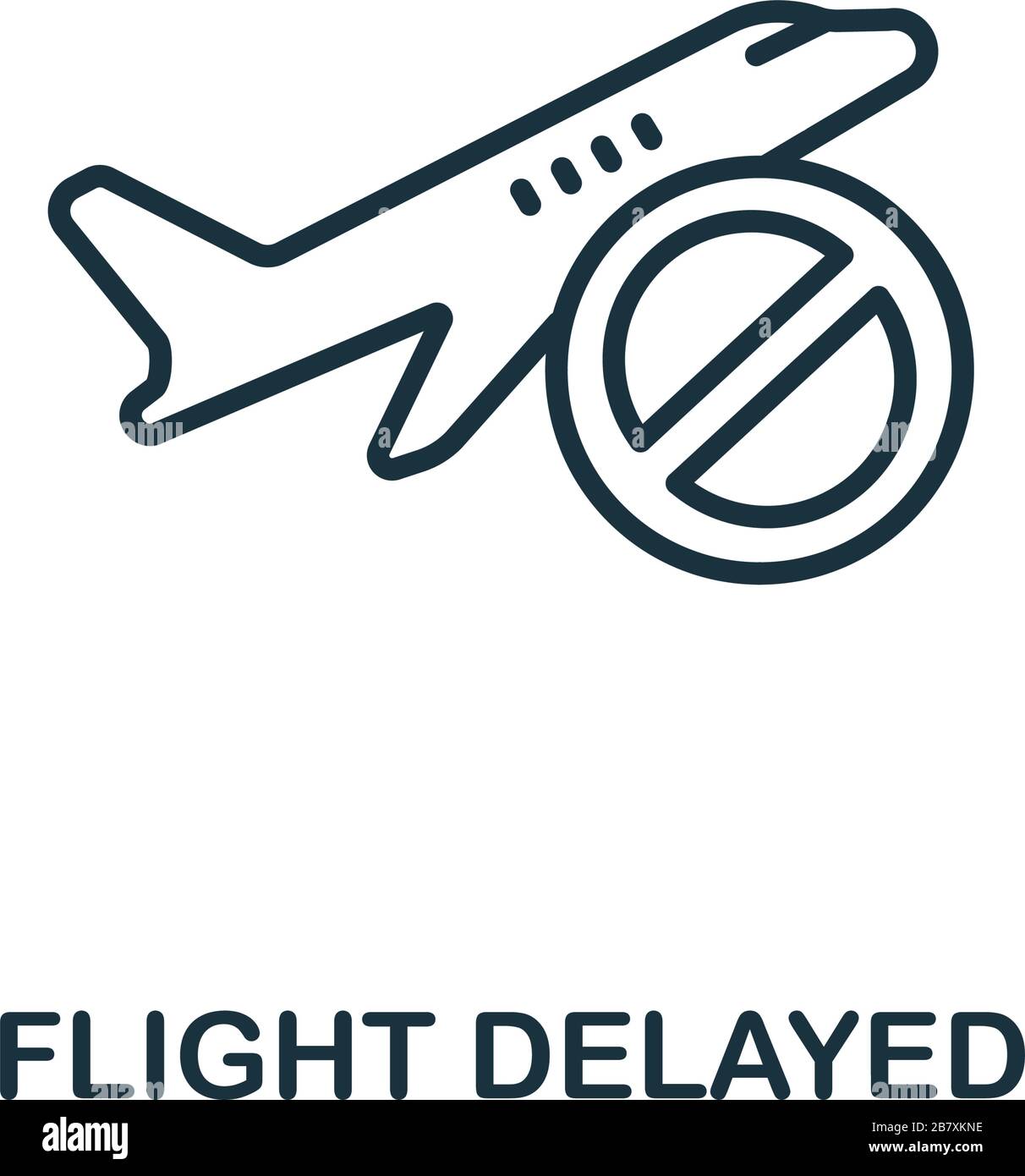Flight Delayed icon from airport collection. Simple line Flight Delayed ...