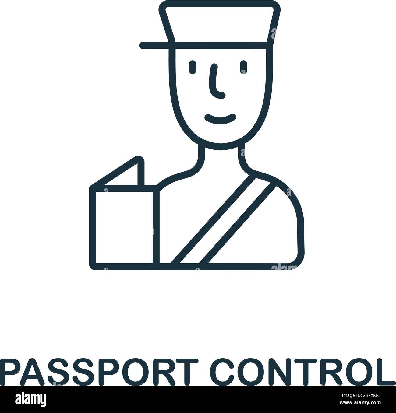 Passport Control icon from airport collection. Simple line Passport ...