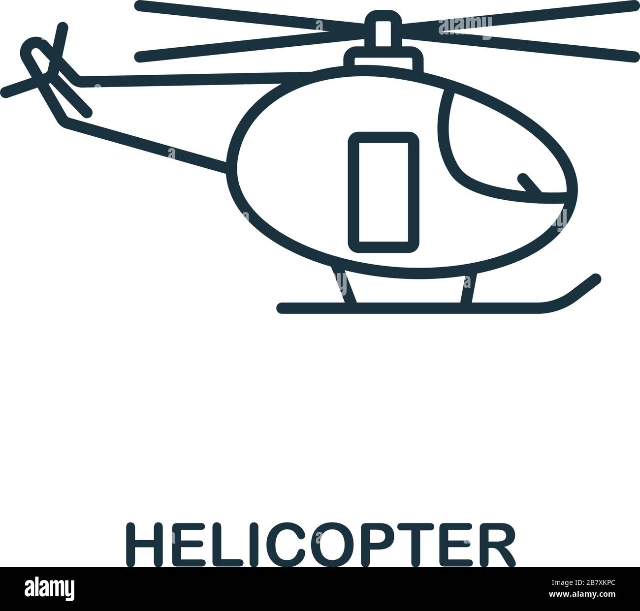 Helicopter icon from airport collection. Simple line Helicopter icon ...