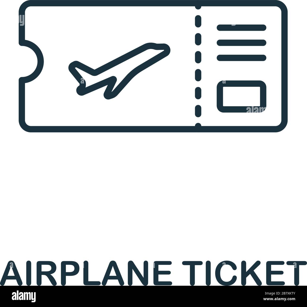 Airplane Ticket icon. Simple line element Airplane Ticket symbol for ...