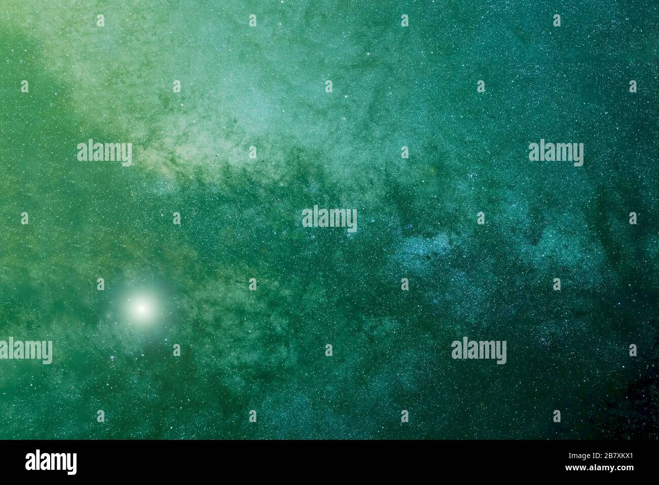 Beautiful space nebula of green color. Elements of this image were ...