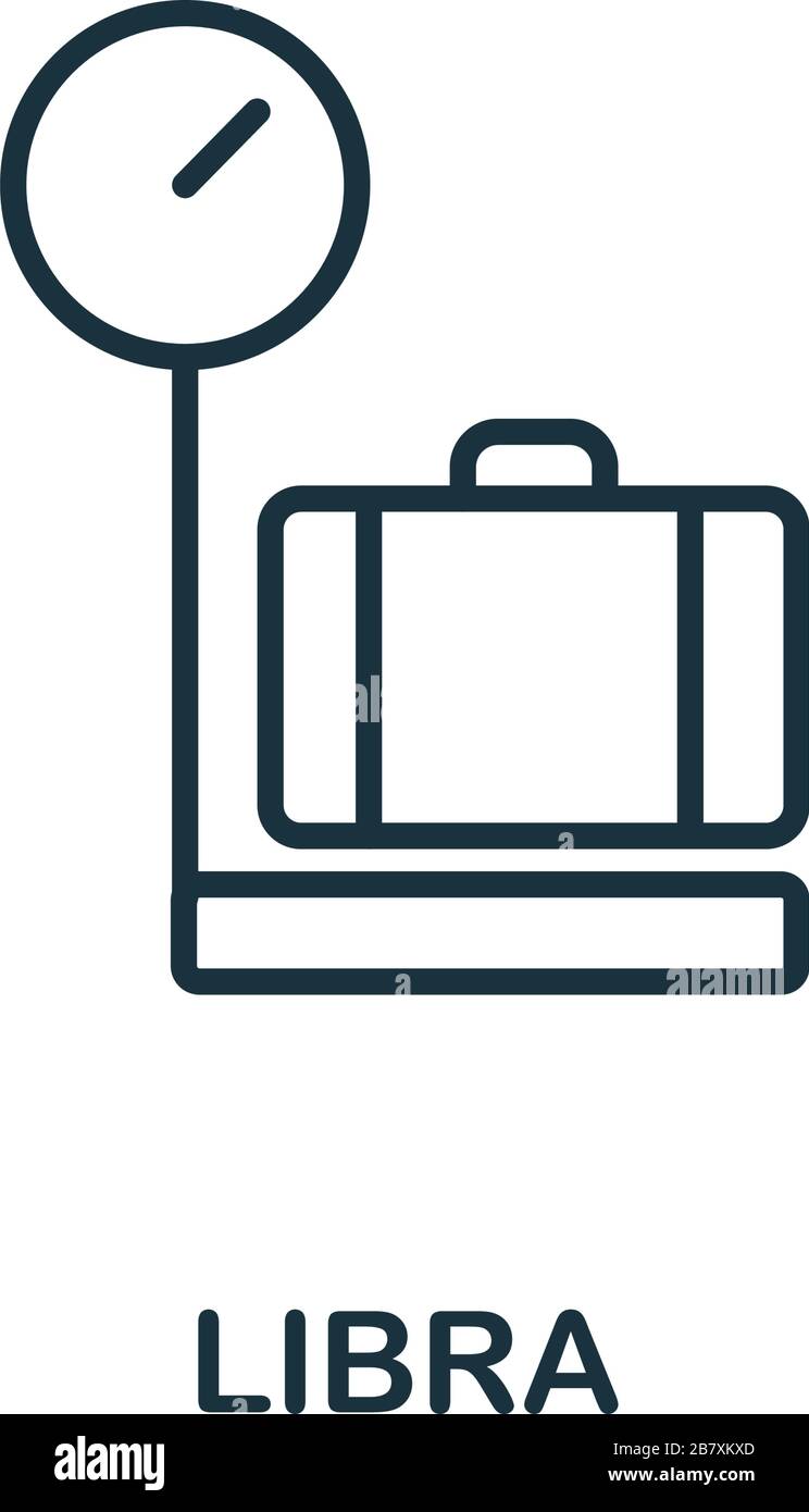 Libra icon from airport collection. Simple line Libra icon for ...