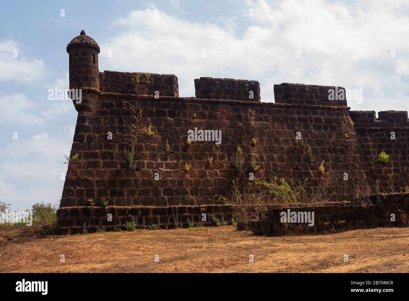 World heritage site and protected monument in Goa, India. Corjuem fort ...