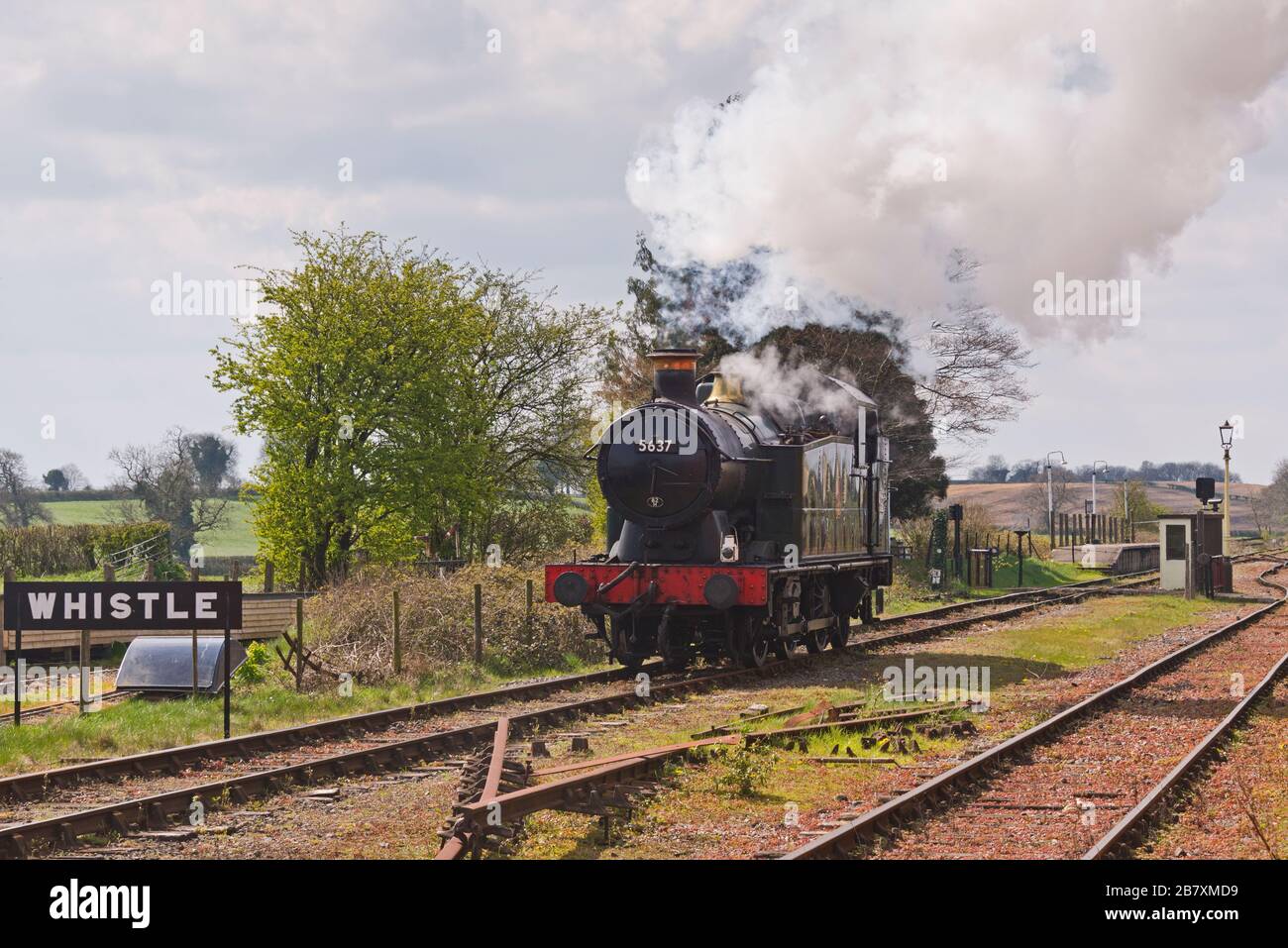 5600 class Steam locomotive 5637 in full steam as she approaches ...