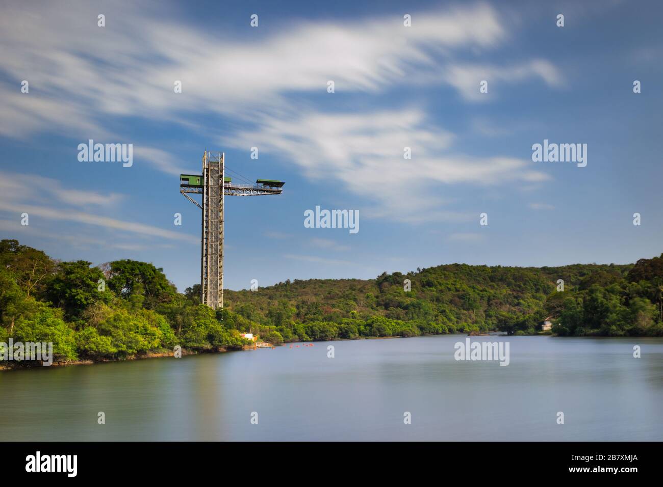 Long exposure Landscape image of Mayem Lake in Goa with the bungee ...