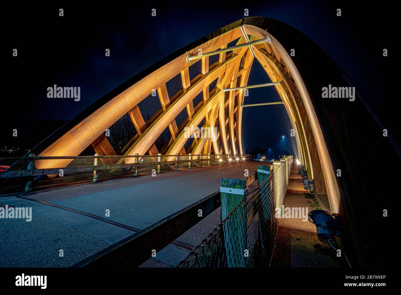 Sneek, Netherlands, September 2020. Perpendicular view of a bridge with ...