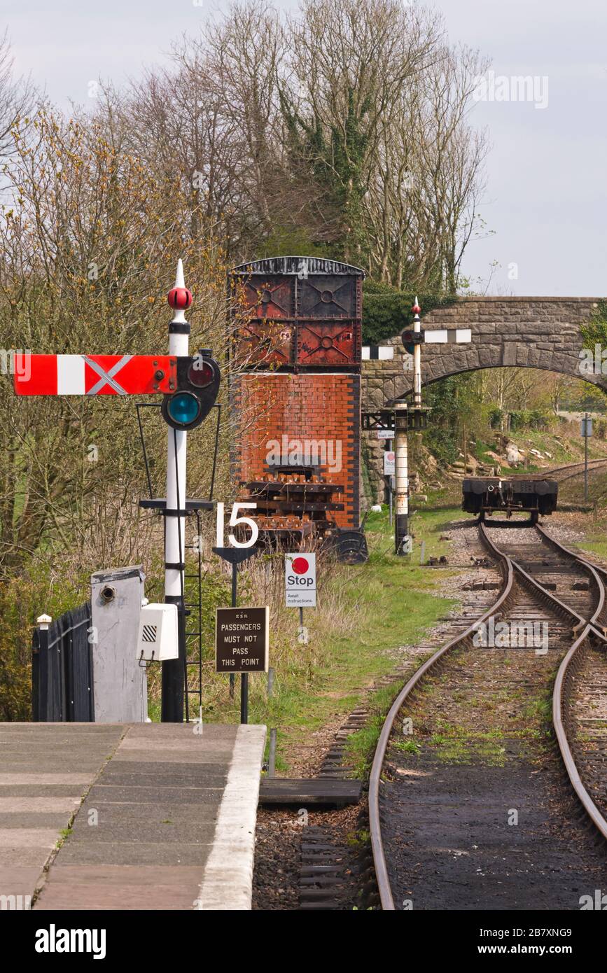 the brick built water tower at Cranmore station, near Shepton Mallet ...