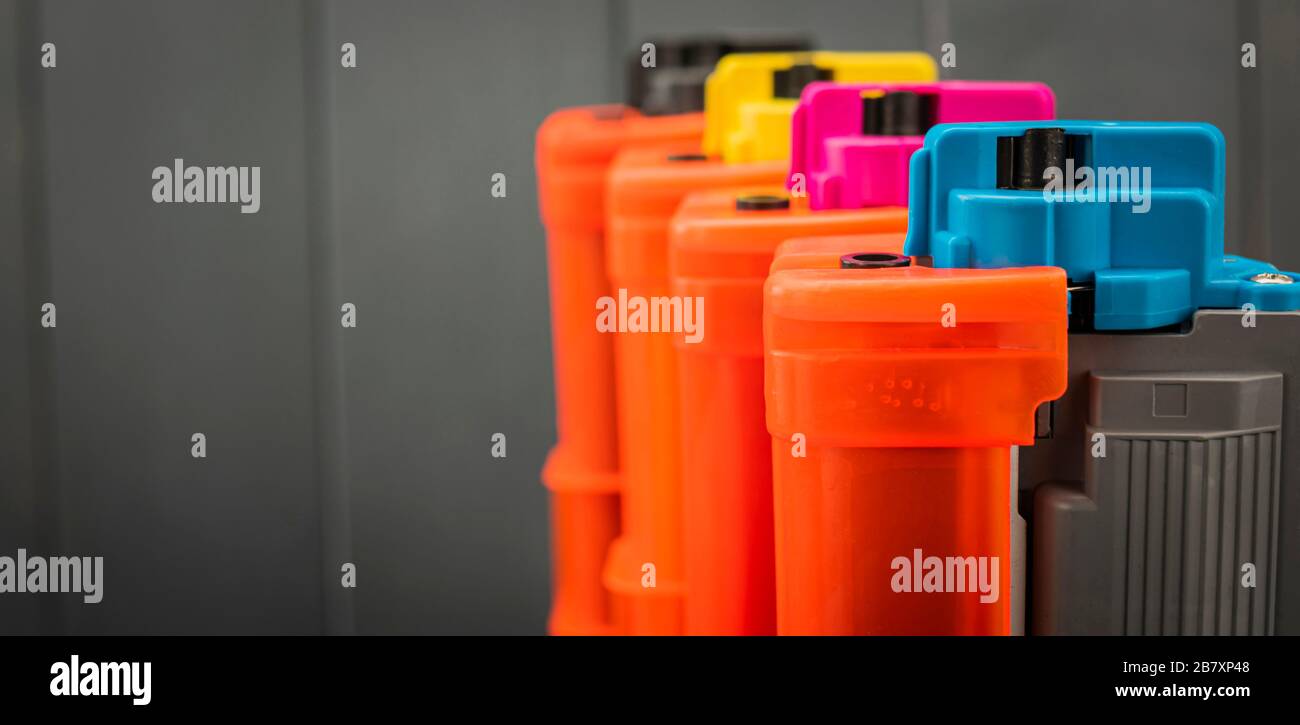 Toner cartridges for laser color printer Stock Photo - Alamy